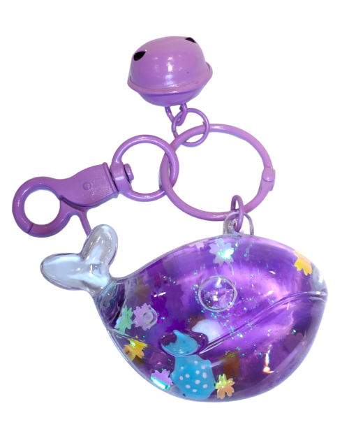 Liquid Filled Keychain(Purple Whale)