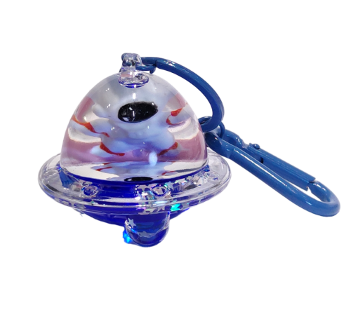 Liquid Filled Keychain(Blue Spaceship)
